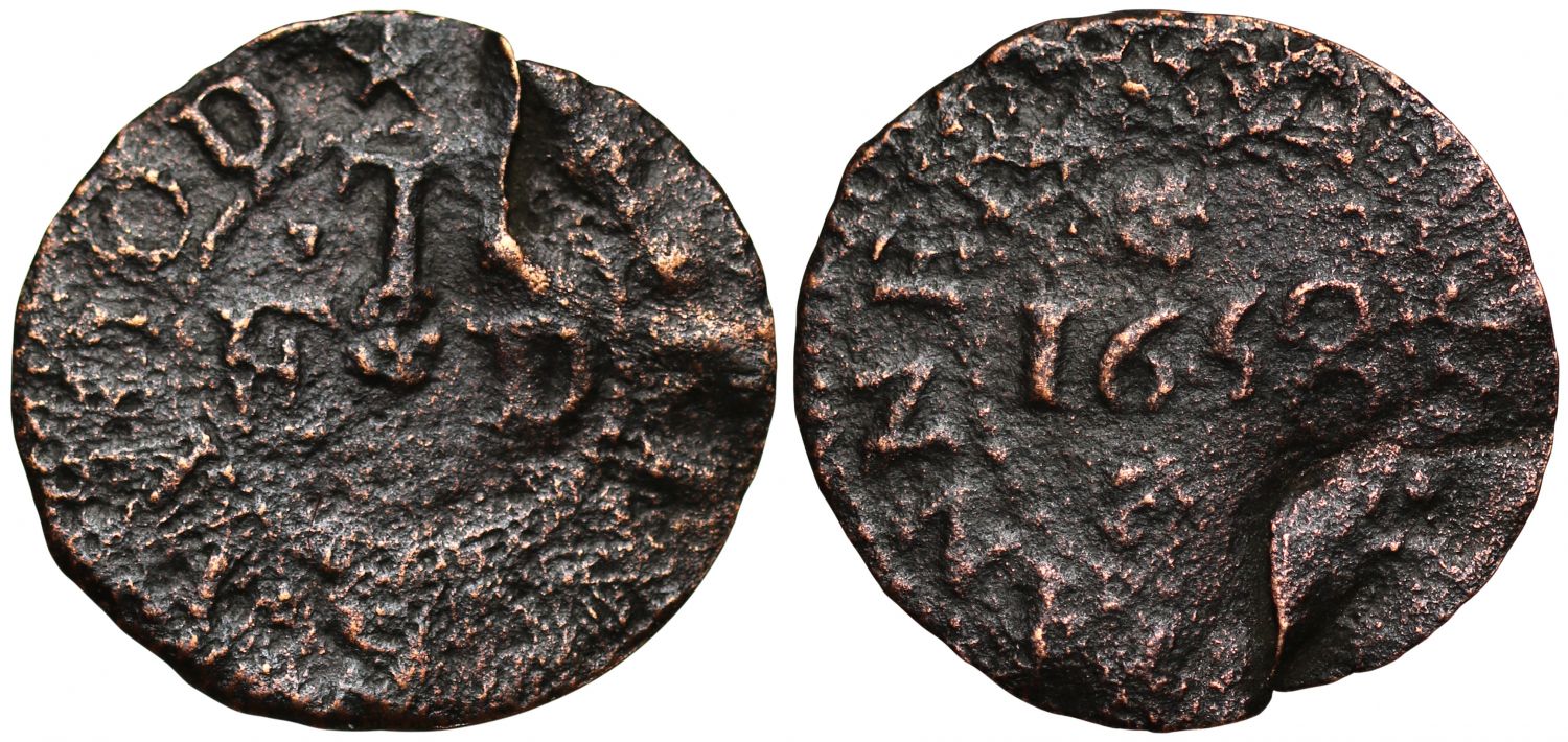 17th Century Farthing Token Wiltshire, Kingswood, Edward Tanner, 1658