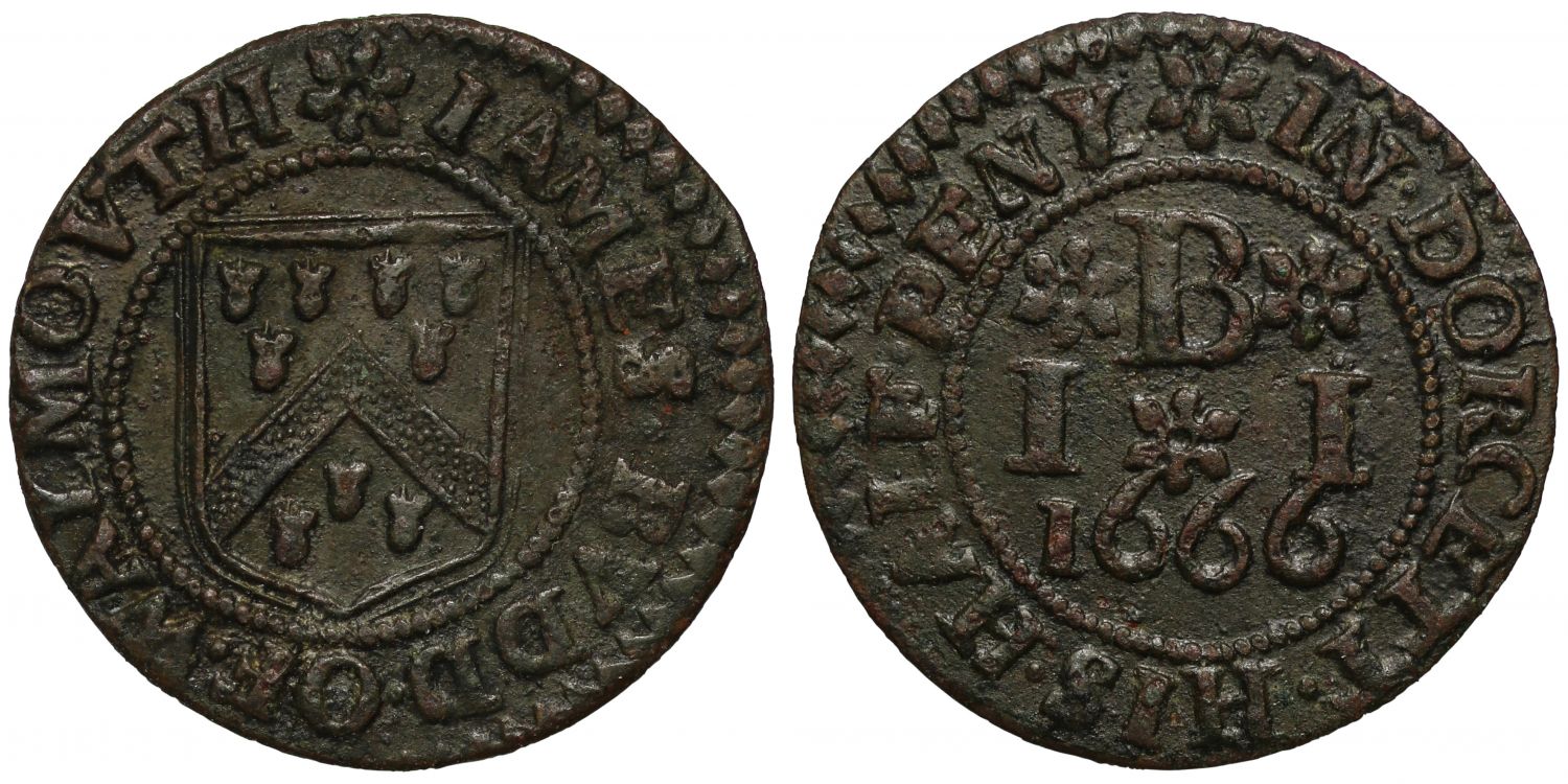 Dorset 17th century Token, Weymouth, James Budd Halfpenny 1666