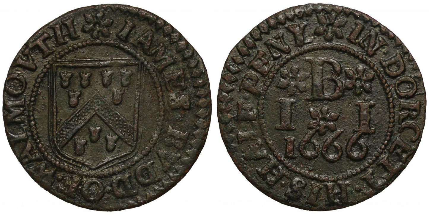 Dorset 17th century Token, Weymouth, James Budd Halfpenny 1666