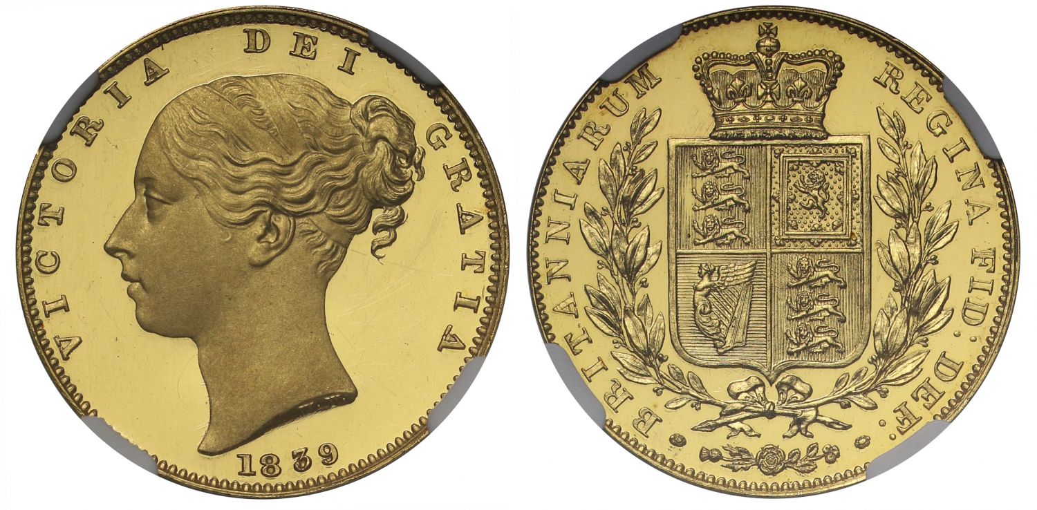 Victoria 1839 proof Sovereign PF63* Ultra Cameo