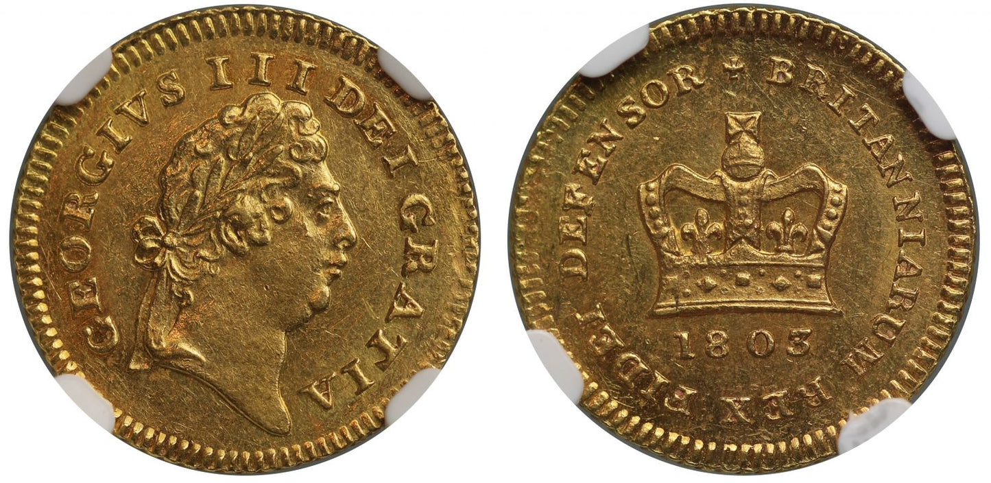 George III 1803 Third-Guinea, second type MS63
