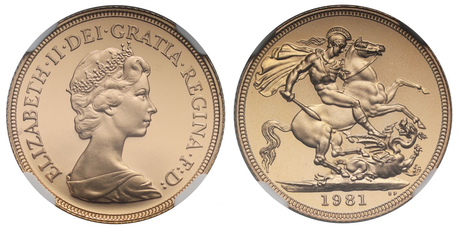 Elizabeth II 1981 proof Sovereign PF69 UCAM