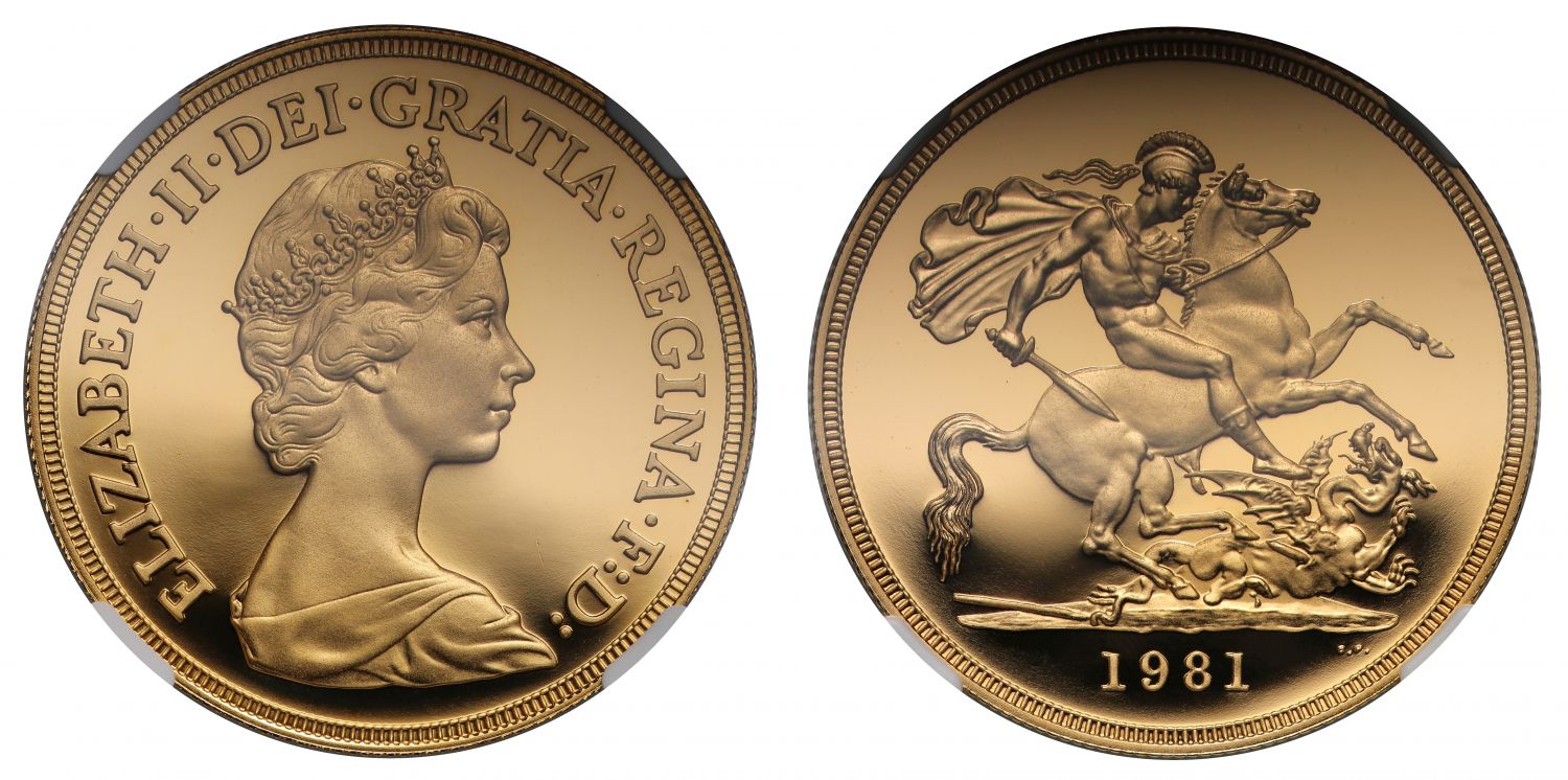 Elizabeth II 1981 proof Five-Pounds PF69 ULTRA CAMEO