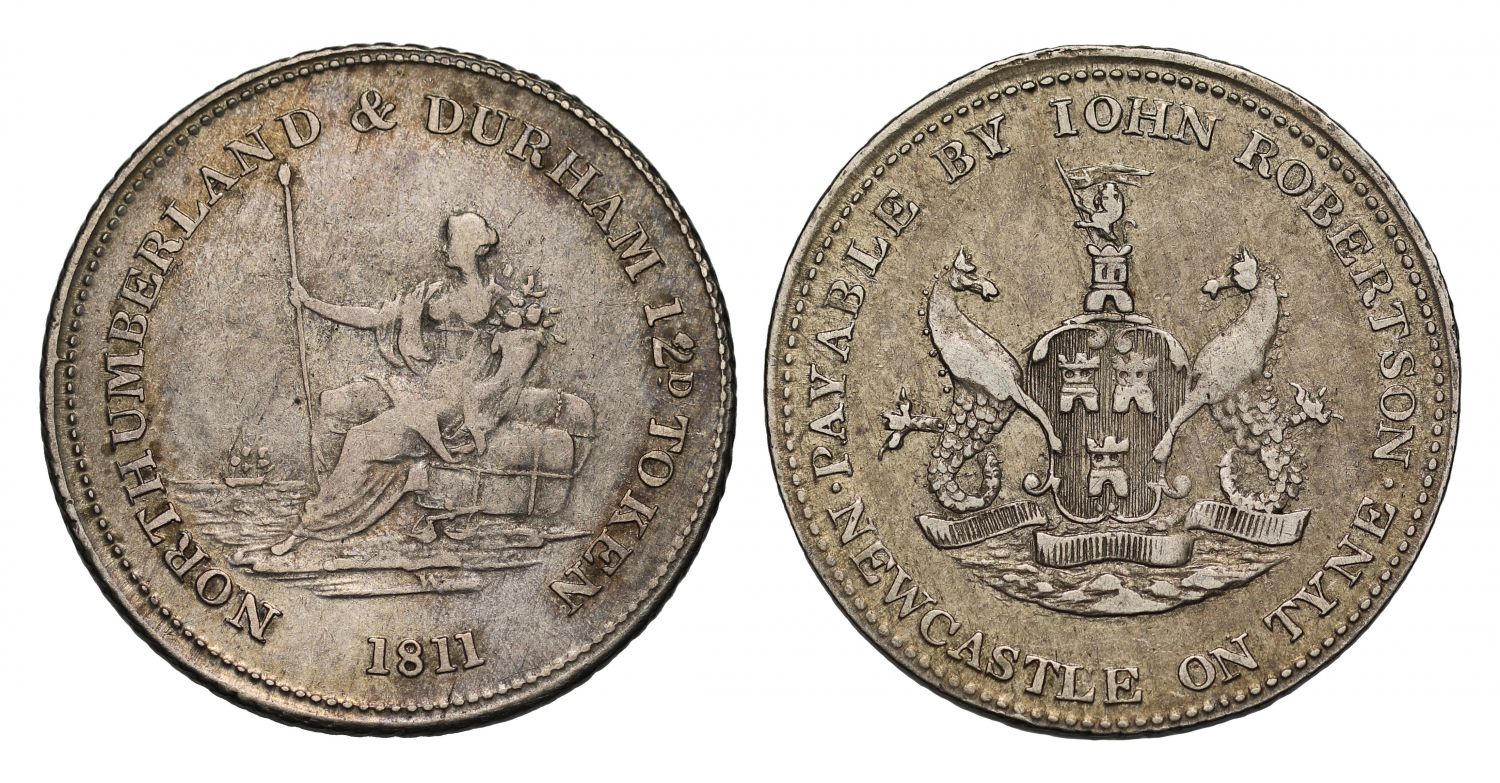 19th century silver token, John Robertson of Newcastle Upon Tyne