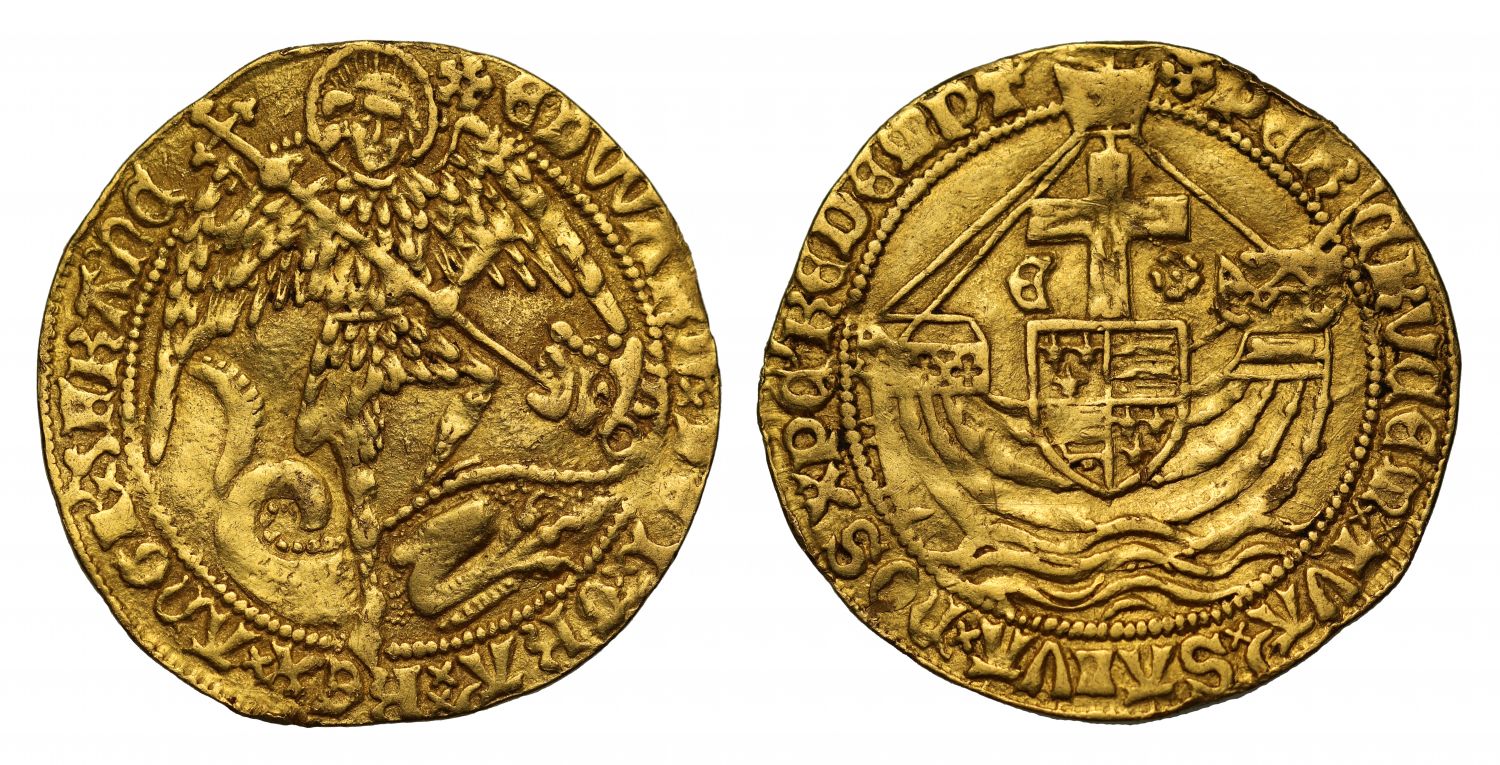 Edward IV Angel mint mark cinquefoil (1480-83)