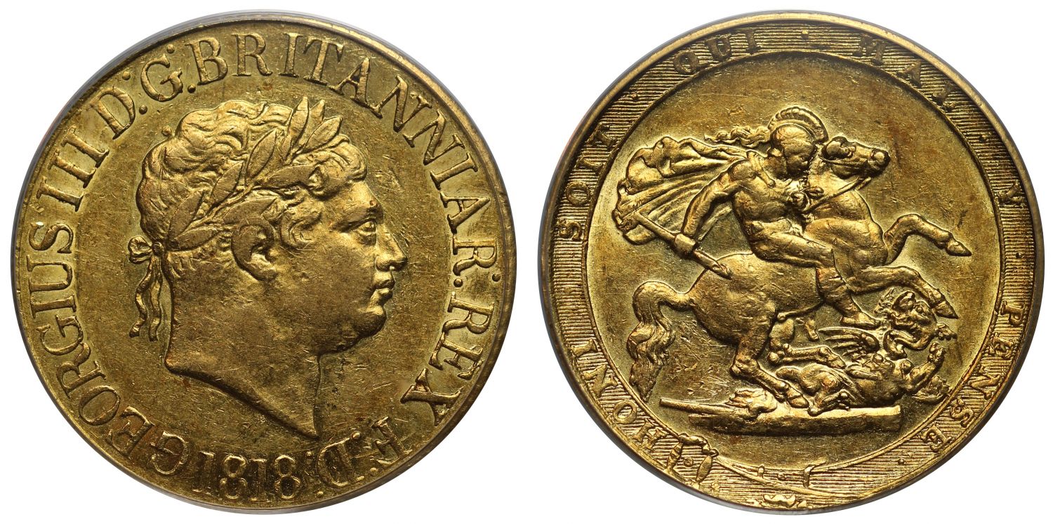 George III 1818 Sovereign AU53