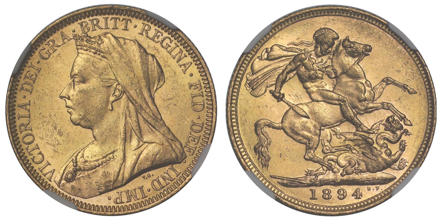 Victoria 1894-M Sovereign Melbourne Mint MS62