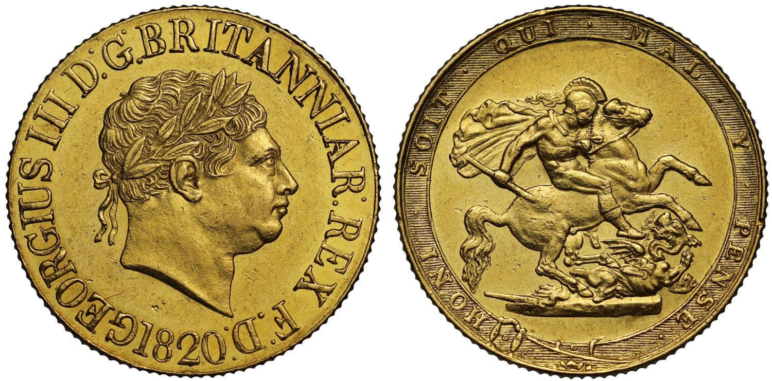 George III 1820 Sovereign open 2 MS61