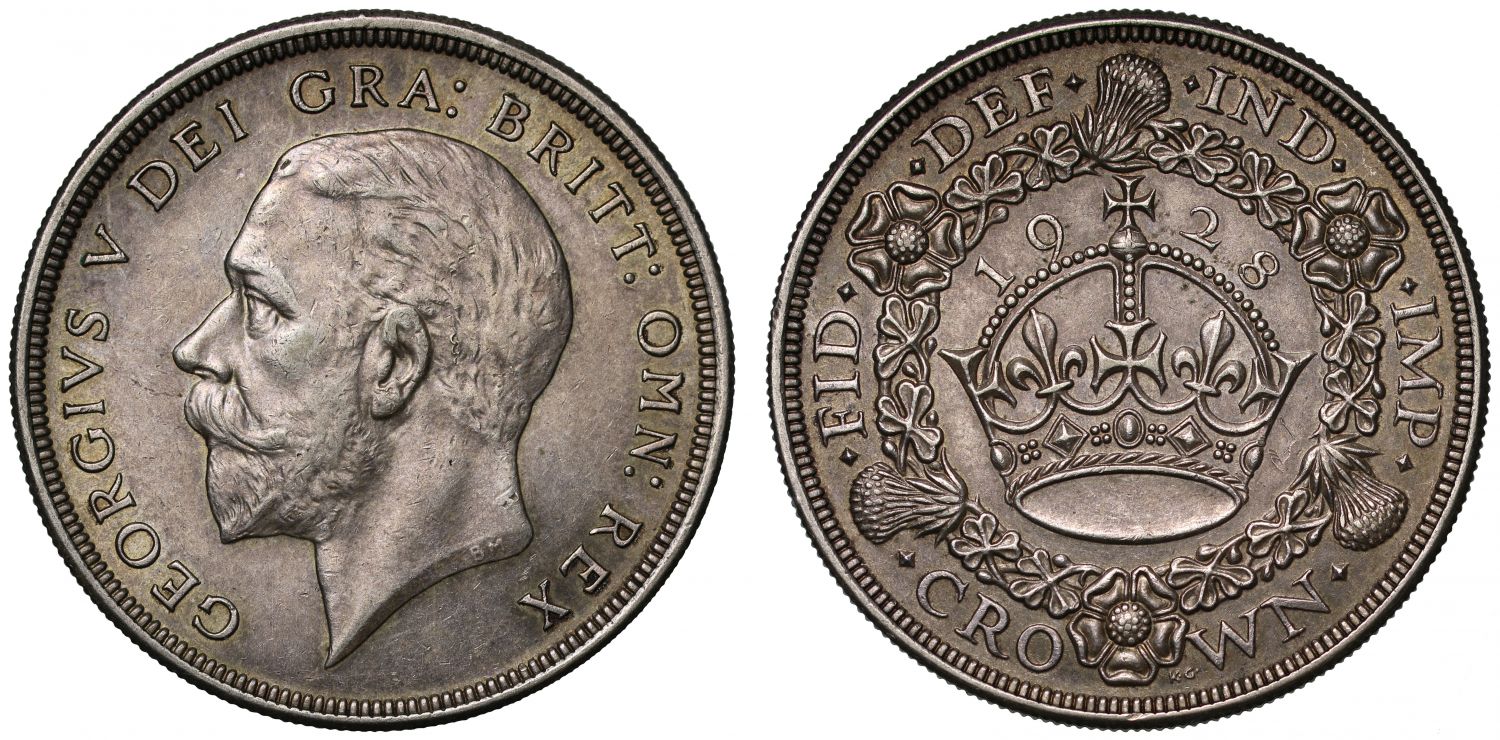 George V 1928 Wreath Crown, only 9,034 struck