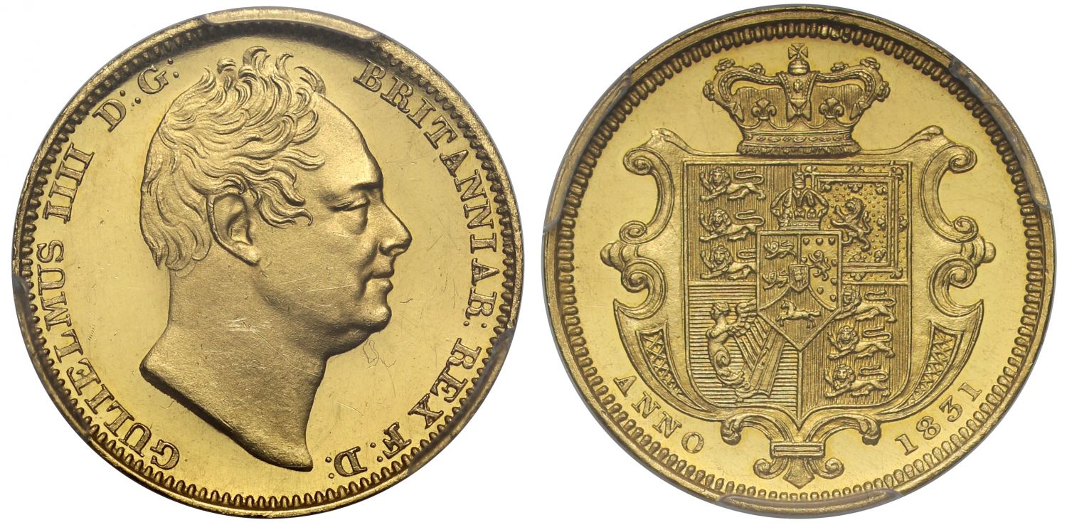 William IV 1831 proof Half-Sovereign PR64 CAMEO