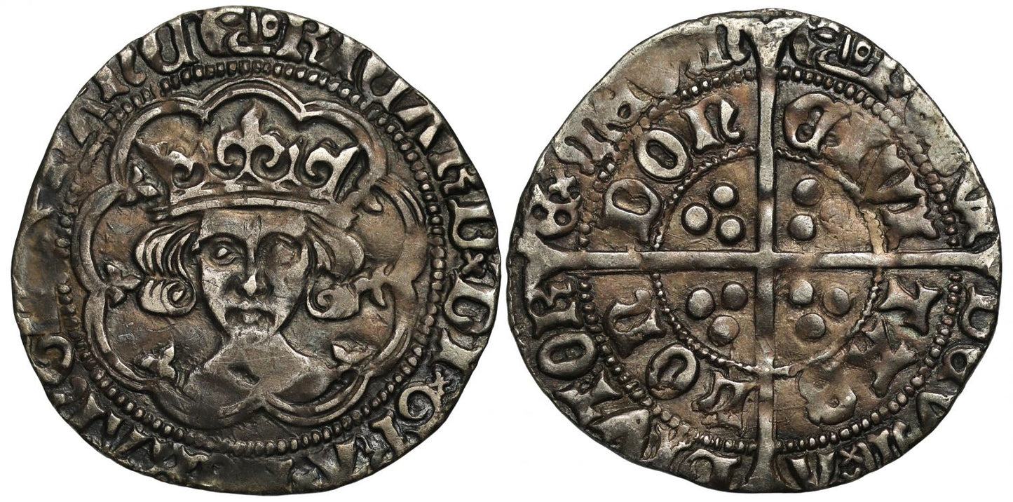 Richard III Groat London, type 2b, mint mark Boars head 2 both sides