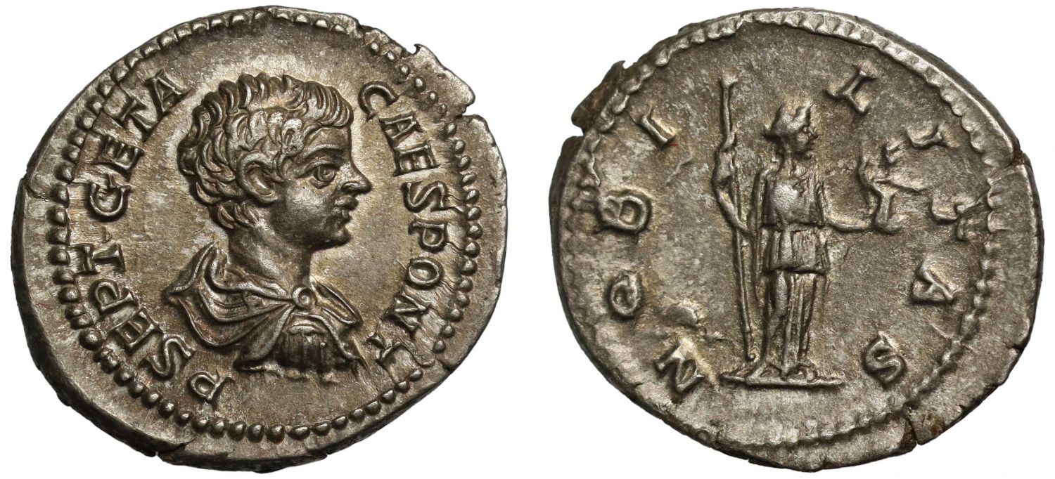 Geta, silver Denarius.